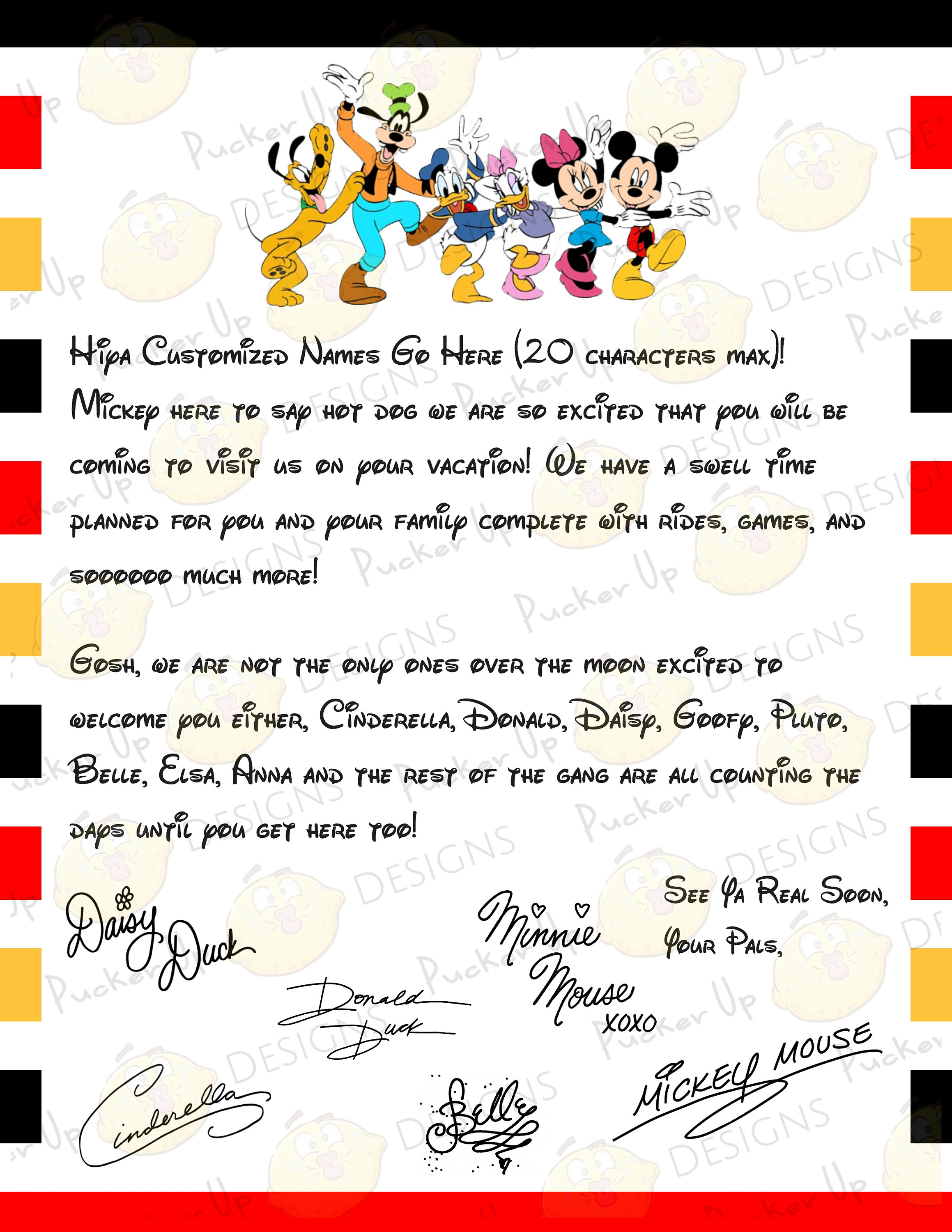Instant Download ºoº Editable Disney Trip Reveal Letter ºoº Disney ...