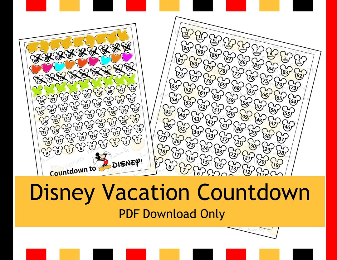 Instant Download ºoº Disney Vacation Countdown for Entire Year! ºoº ...