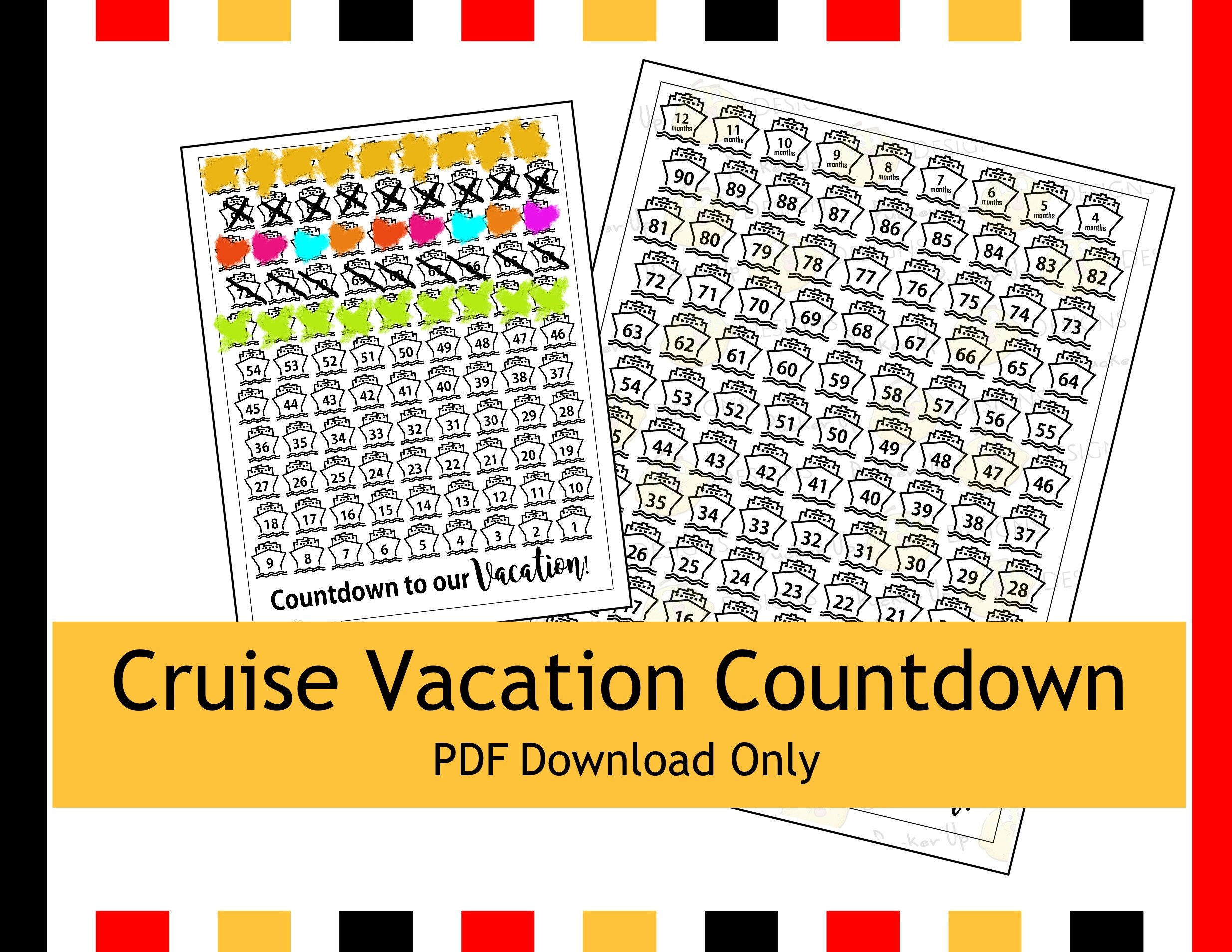 Cruise Vacation Countdown Calendar: Full Year (PDF Download) - Etsy