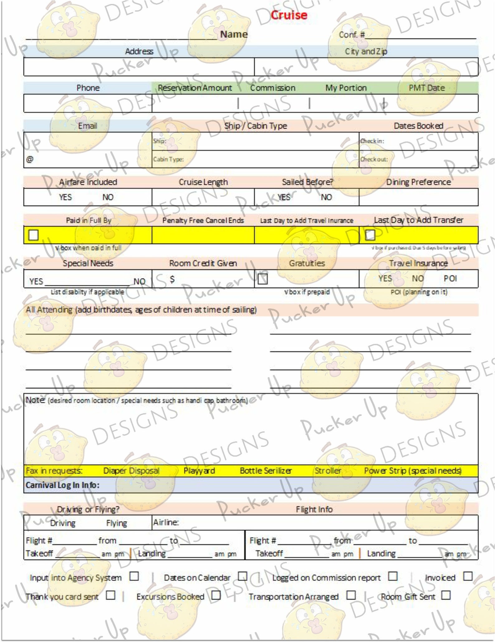 Travel Agent Booking Forms - NEWLY UPDATED! - Etsy