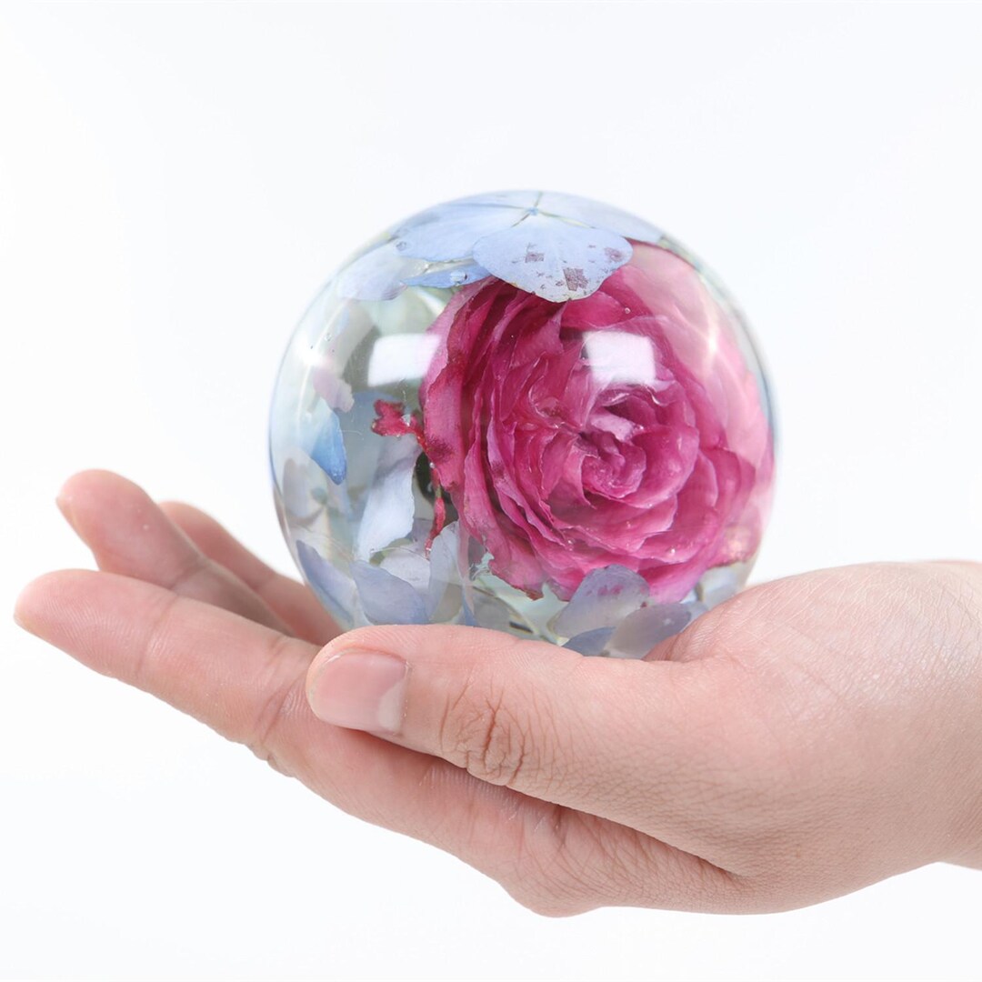 DIY Epoxy Resin Globe Silicone Mold With Dried Flowers, Crystal Ball ...