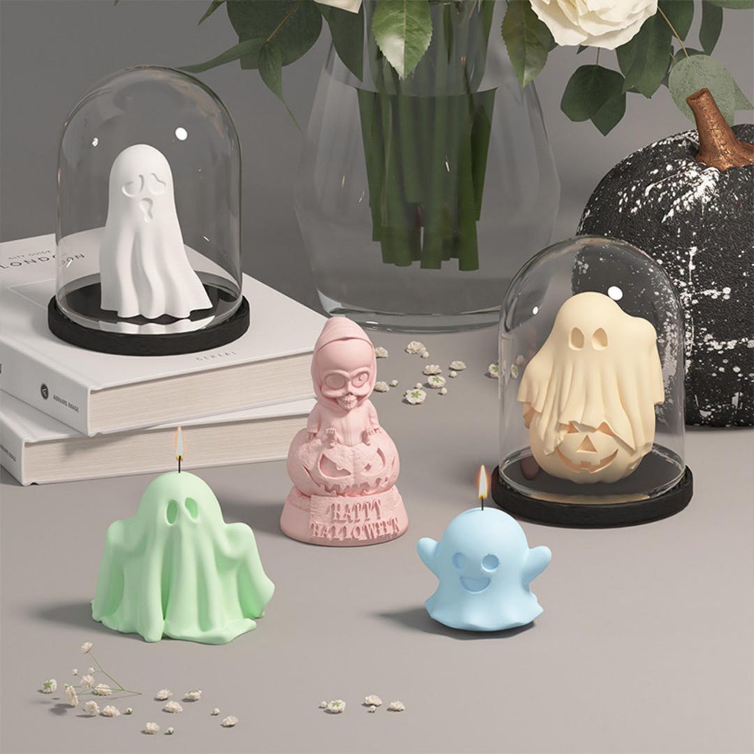 3D Mini Cute Ghost Silicone Mold | DIY Creative Candle, Pumpkin ...