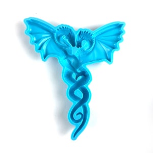 Double Dragon Twine Pattern With Wings Wall Decoration Pendant Silicone ...