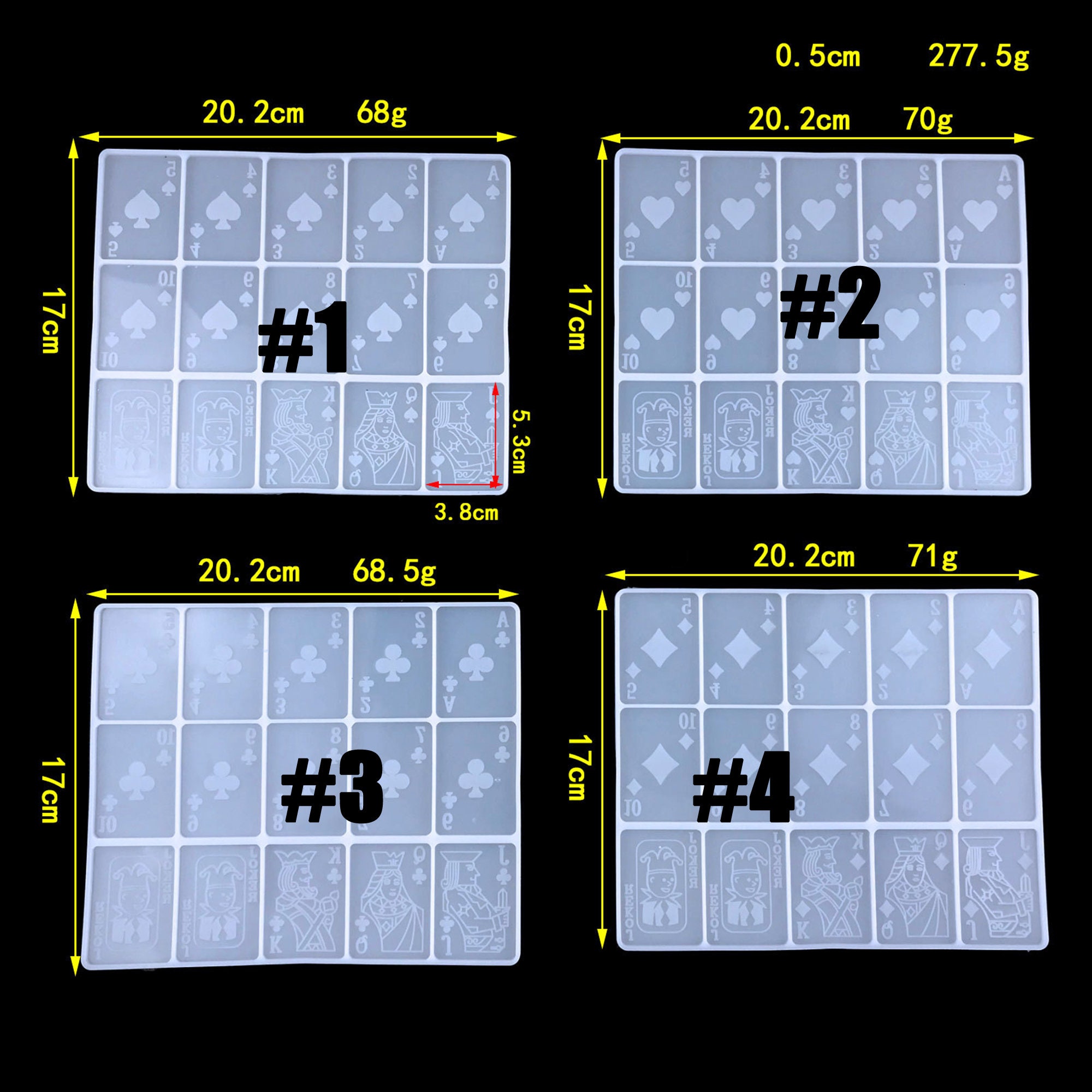Poker Silicone Resin Mold Playing Cards Mold Molds for - Etsy