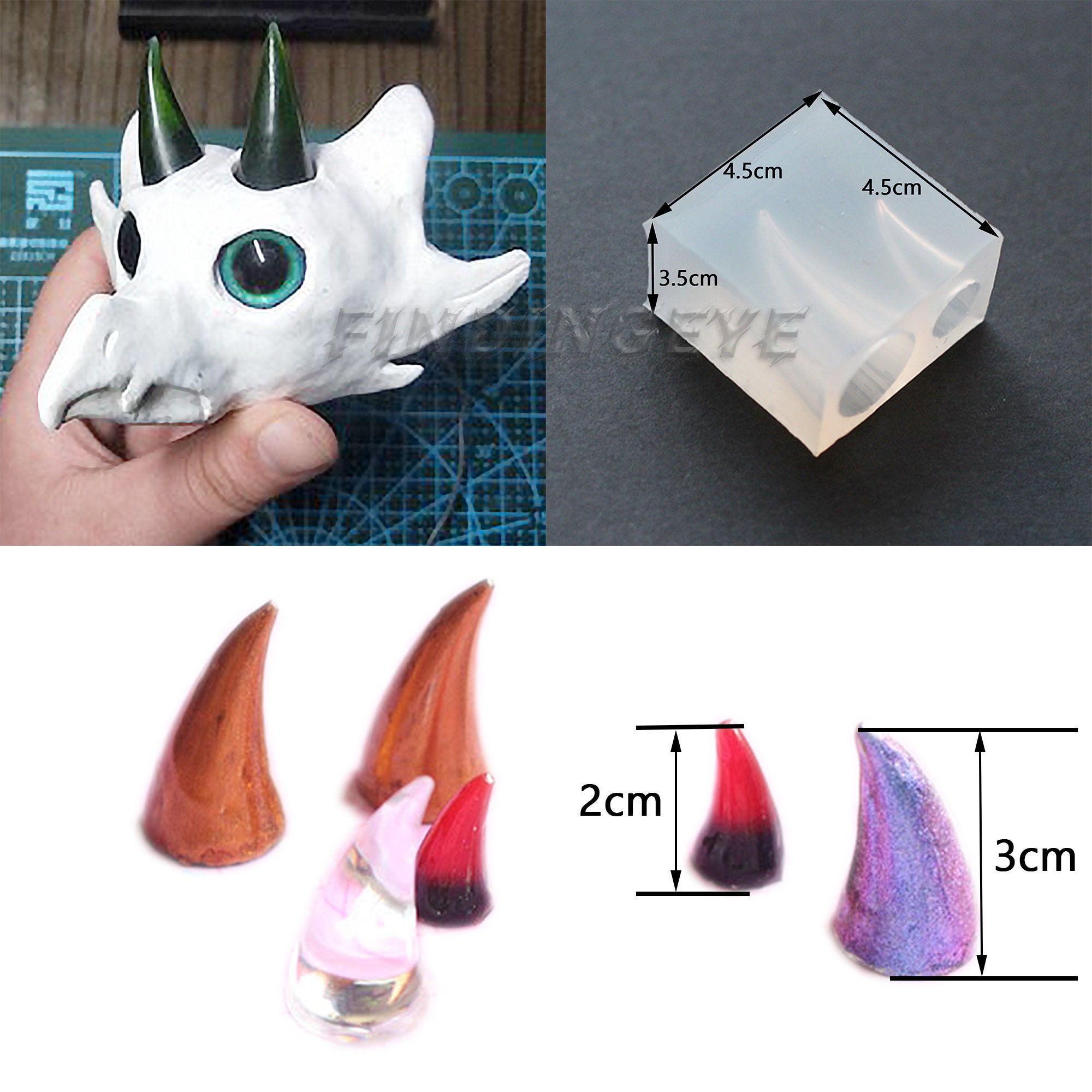 Mini Devil Horn Resin Mold Halloween Cosplay Mold Hair Pin - Etsy