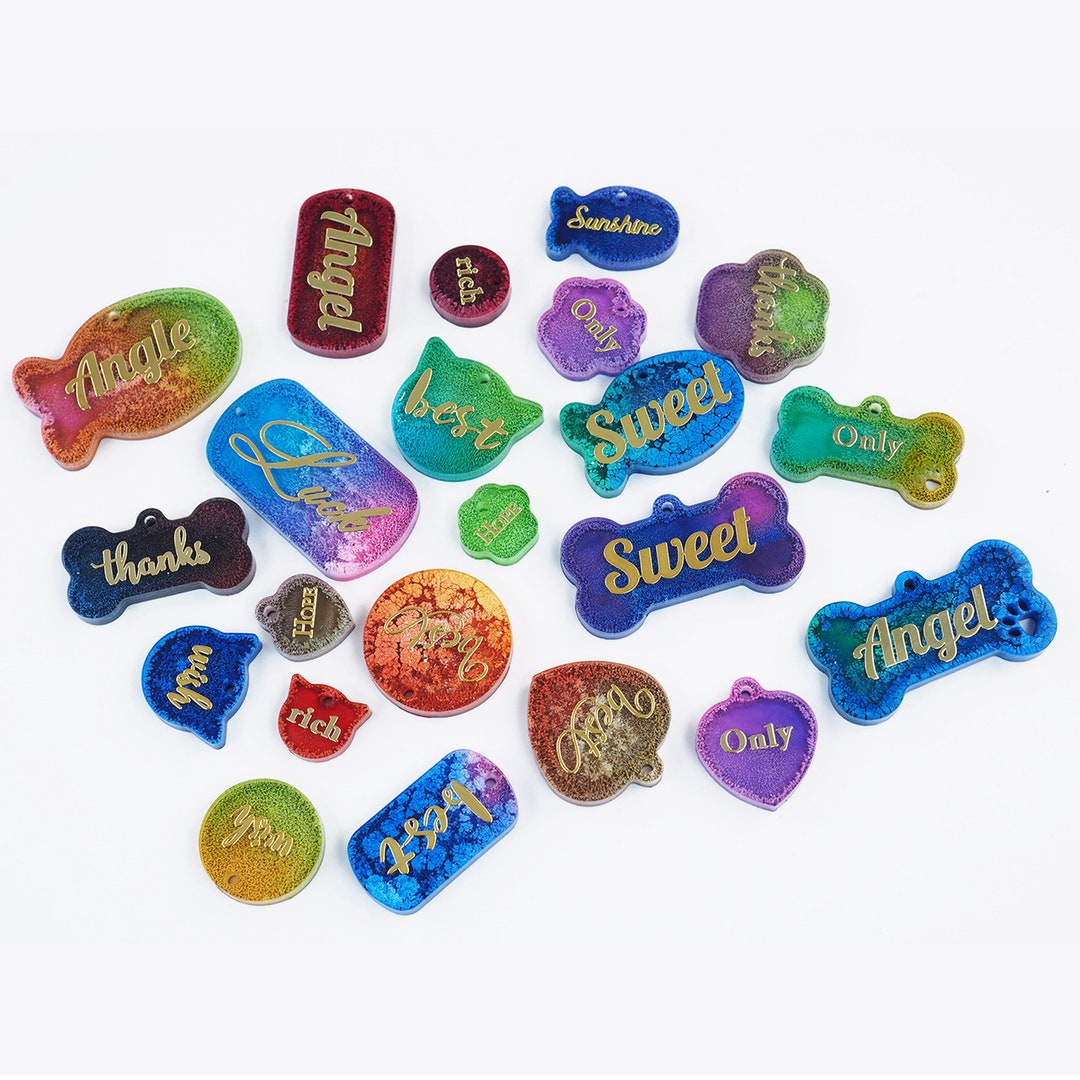 22 Cavities, Multi- Style Dog Tag Silicone Resin Mold, Molds for Gifts ...