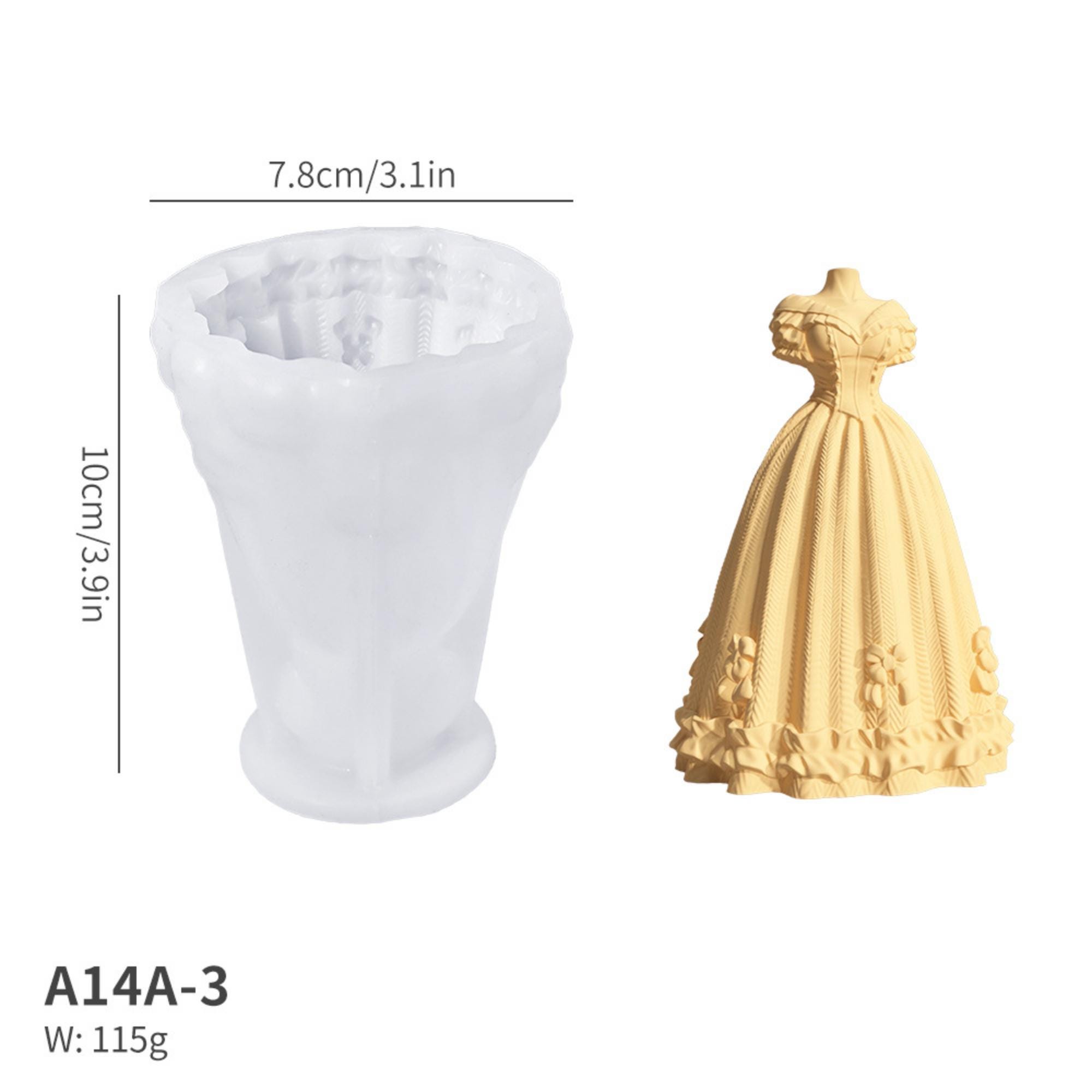 3D Wedding Dress Princess Gown Silicone Mold | DIY Candle, Plaster ...