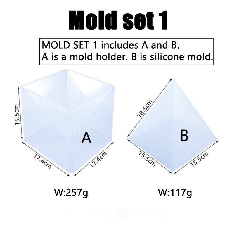 Pyramid Series Silicone Mold, 15×15cm Large Big Pyramid Mold, Table ...