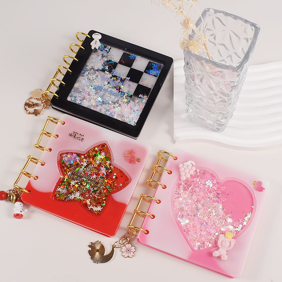 Notebook Cover Resin Shaker Molds Kit - Notebook Quicksand Casting ...