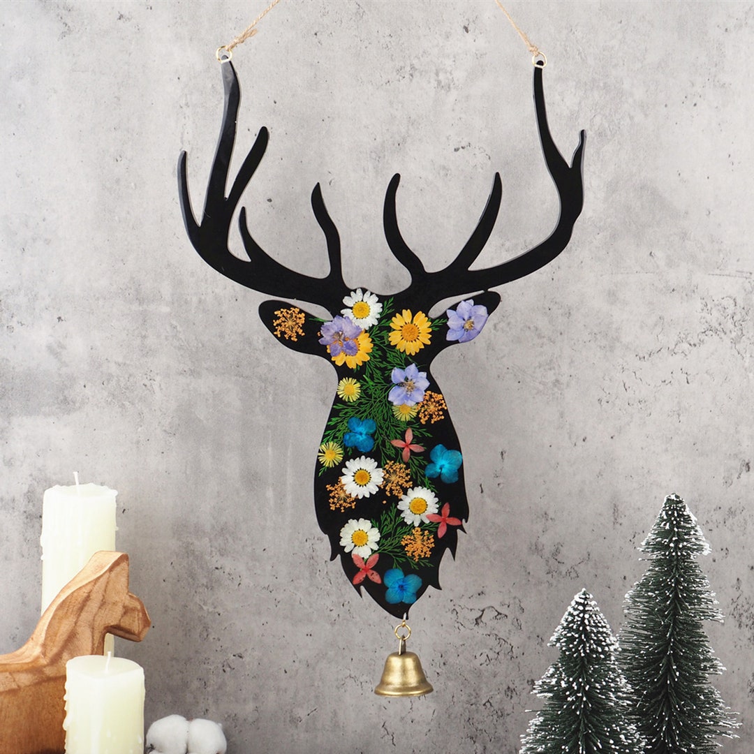 Large Elk Wall Hanging Resin Molds, Deer Antler Mold With Bell ...