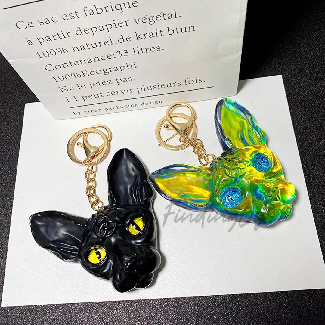 Resin Cat Molds Beerus, Cheshire, Demon, Angel, Big-eared Keychains ...
