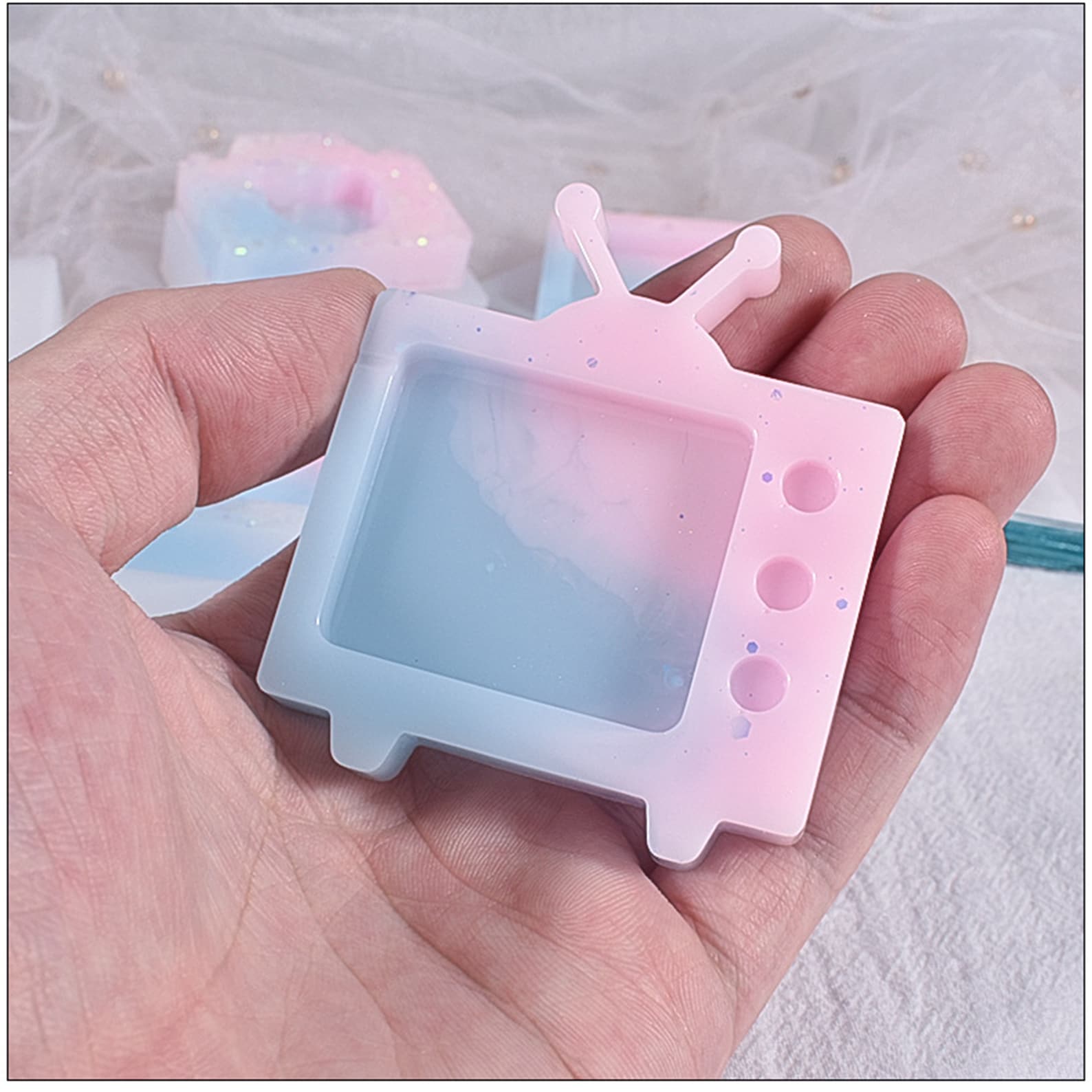 Quicksand Resin Molds, Resin Shaker Mold, Game Consoles Set Keychain ...