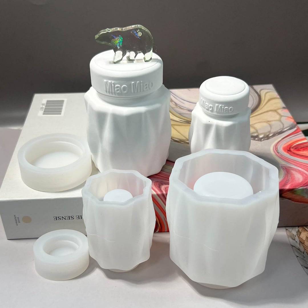 Silicone Perfume Bottle Mold 3D - Epoxy Resin DIY Storage Jar Crafting ...