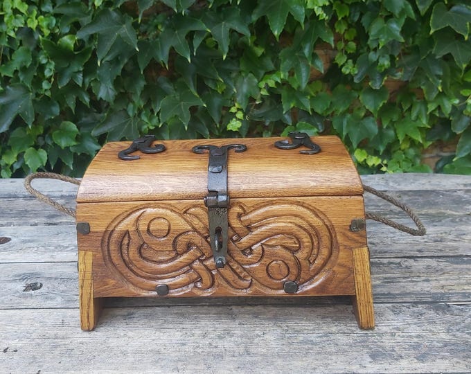Oak Chest Hand Made, Small Viking Chest With Hand Forged Hinges ...