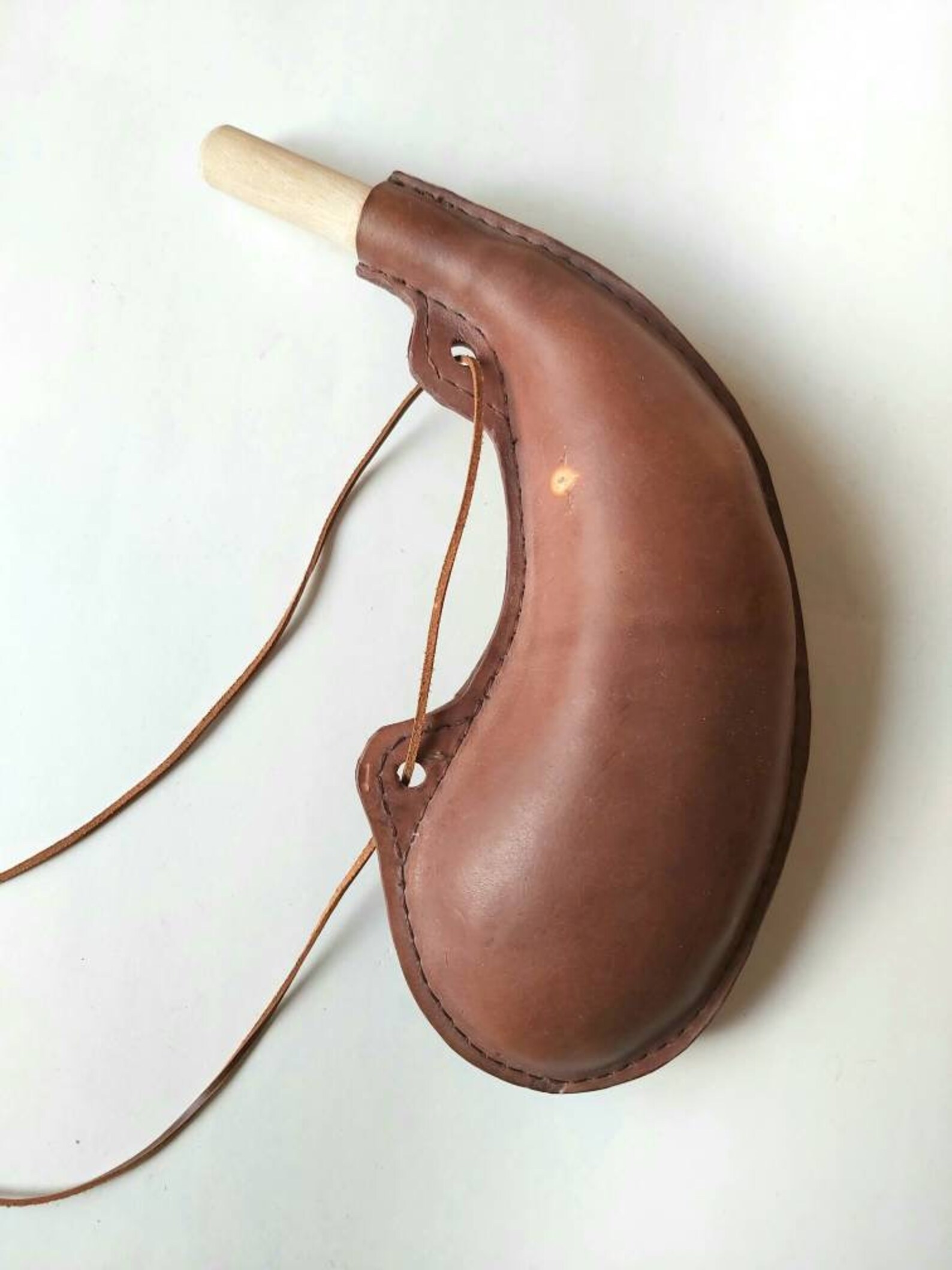 Leather water bag hand sewn medieval style waterskin. | Etsy