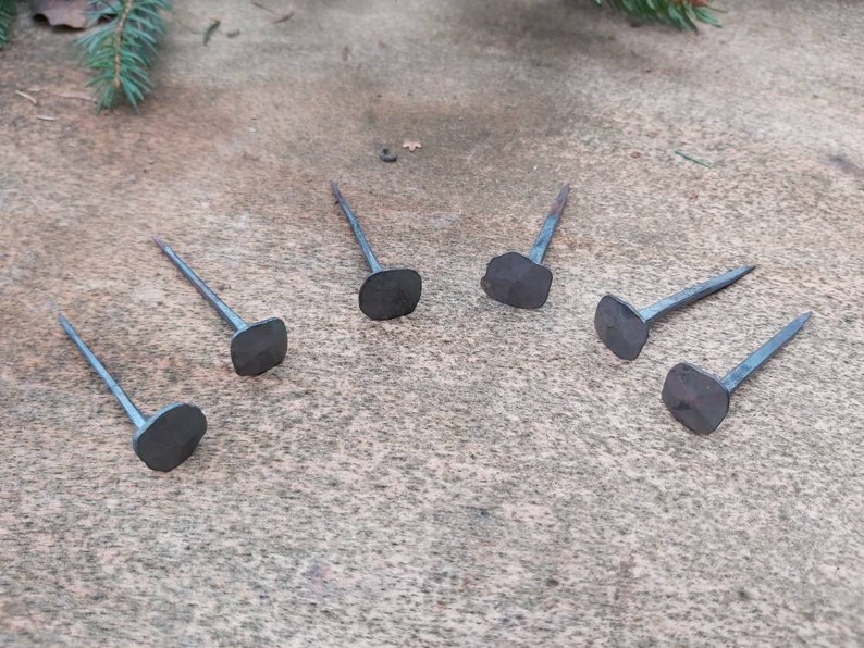 Set of 6 Hand Forged Nails Blacksmith Made Nails. - Etsy