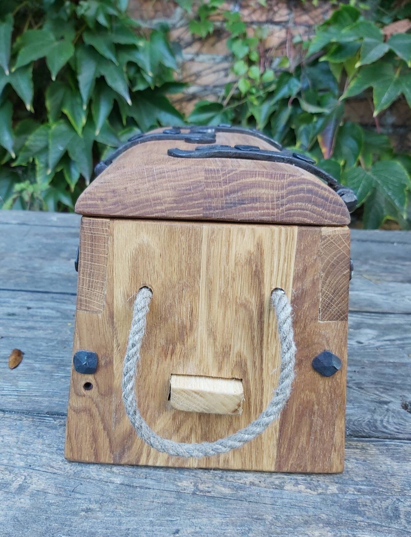 Oak Chest Hand Made Small Viking Chest With Hand Forged - Etsy