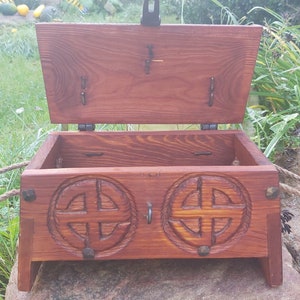 Oak Chest Hand Made, Small Viking Chest With Hand Forged Hinges ...