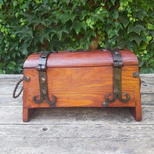 Oak Chest Hand Made, Small Viking Chest With Hand Forged Hinges ...