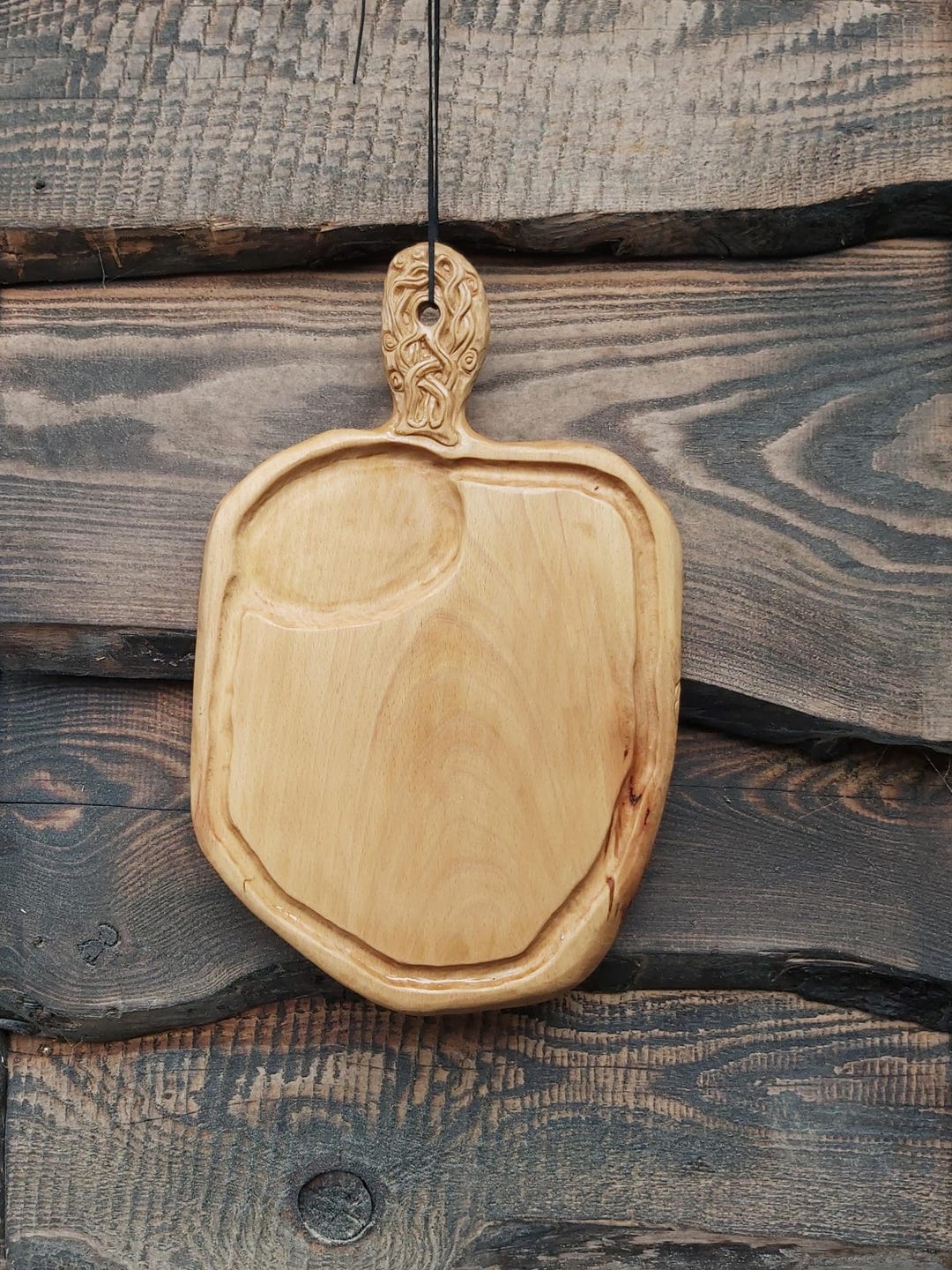 Beech Wood Cutting Board, Wooden Kitchen Accessories, Hand-carved ...