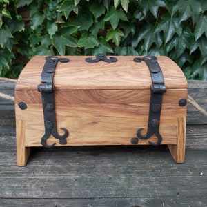 Oak Chest Hand Made, Small Viking Chest With Hand Forged Hinges ...