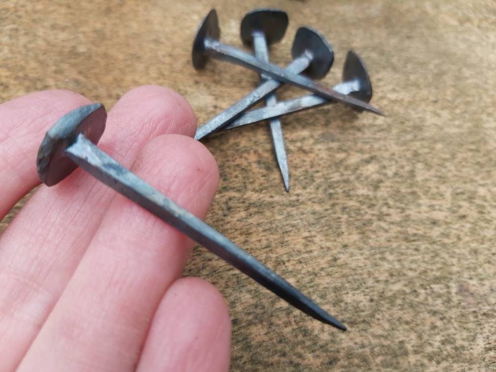 Set of 6 Hand Forged Nails Blacksmith Made Nails. - Etsy
