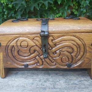 Oak Chest Hand Made, Small Viking Chest With Hand Forged Hinges ...