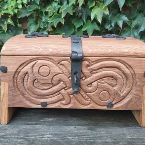 Oak Chest Hand Made, Small Viking Chest With Hand Forged Hinges ...