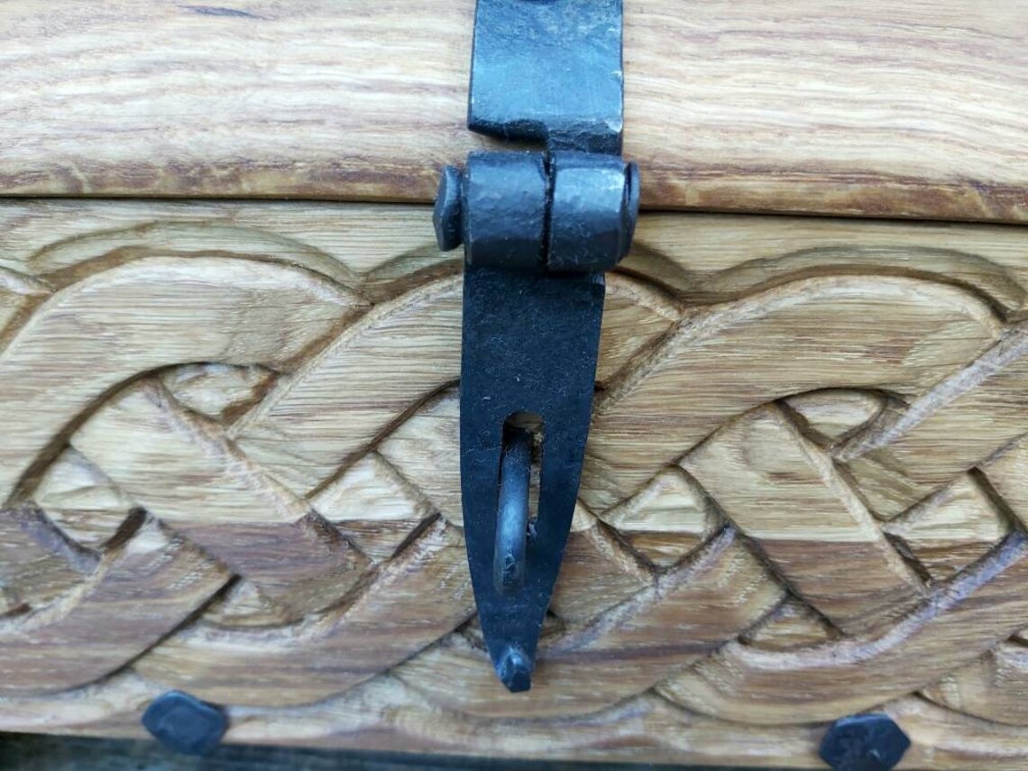 Oak Chest Hand Made Small Viking Chest With Hand Forged - Etsy