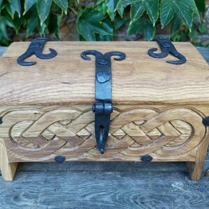 Oak Chest Hand Made Small Viking Chest With Hand Forged - Etsy