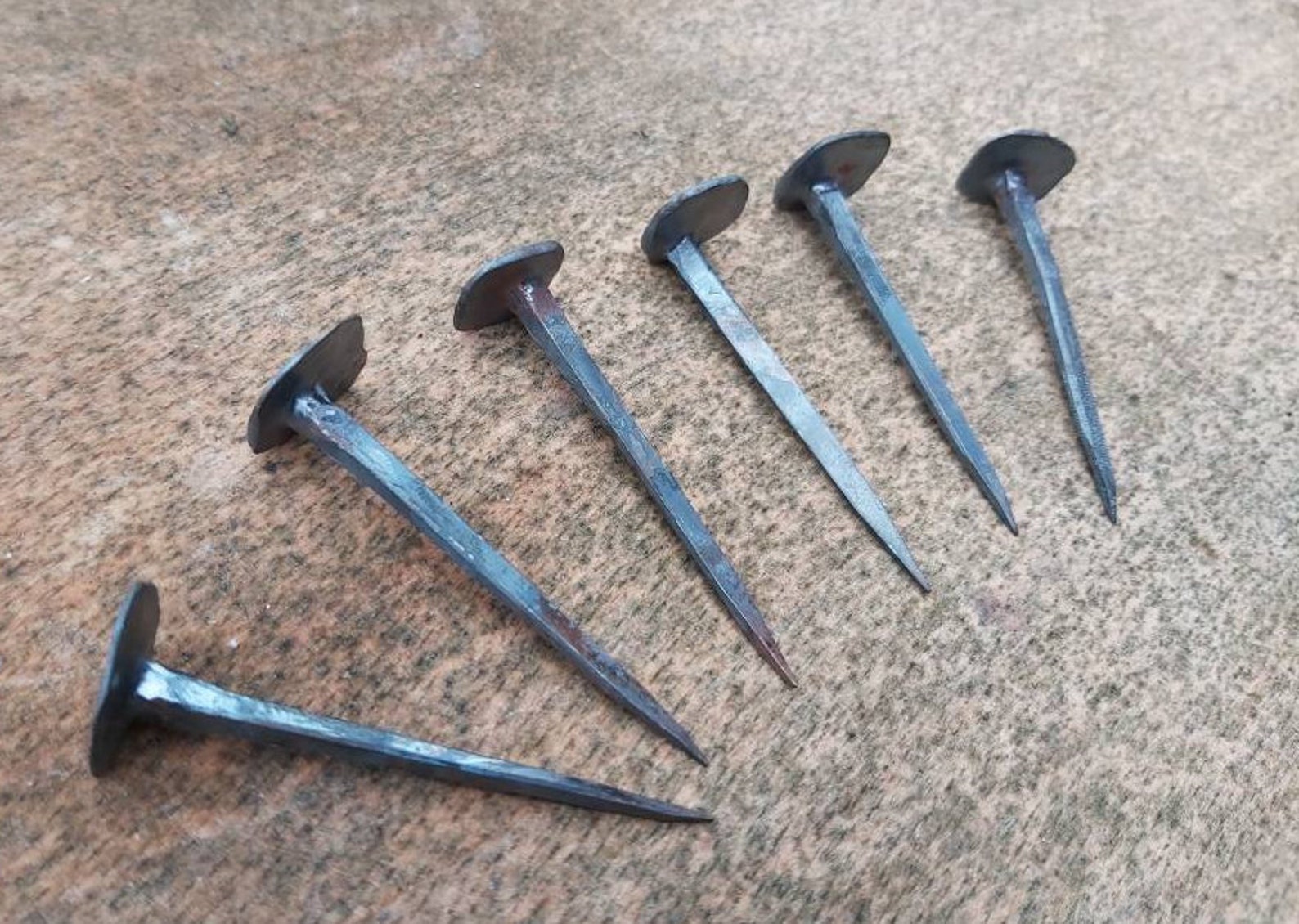 Set of 6 Hand Forged Nails, Blacksmith Made Nails. - Etsy