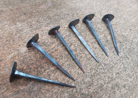 Set of 6 Hand Forged Nails Blacksmith Made Nails. - Etsy