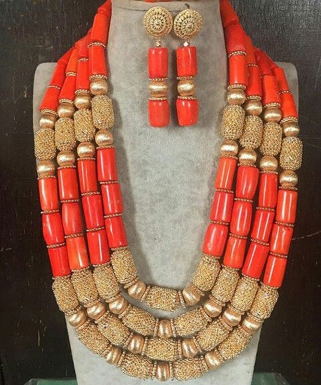 ORIGINAL African Coral Beads, Nigerian Bridal Beads, African Bridal ...