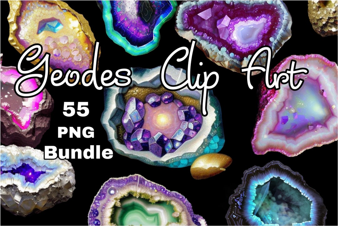 Best Geode Bundle Clipart, Agate PNG, Crystal Sublimation, Commercial ...