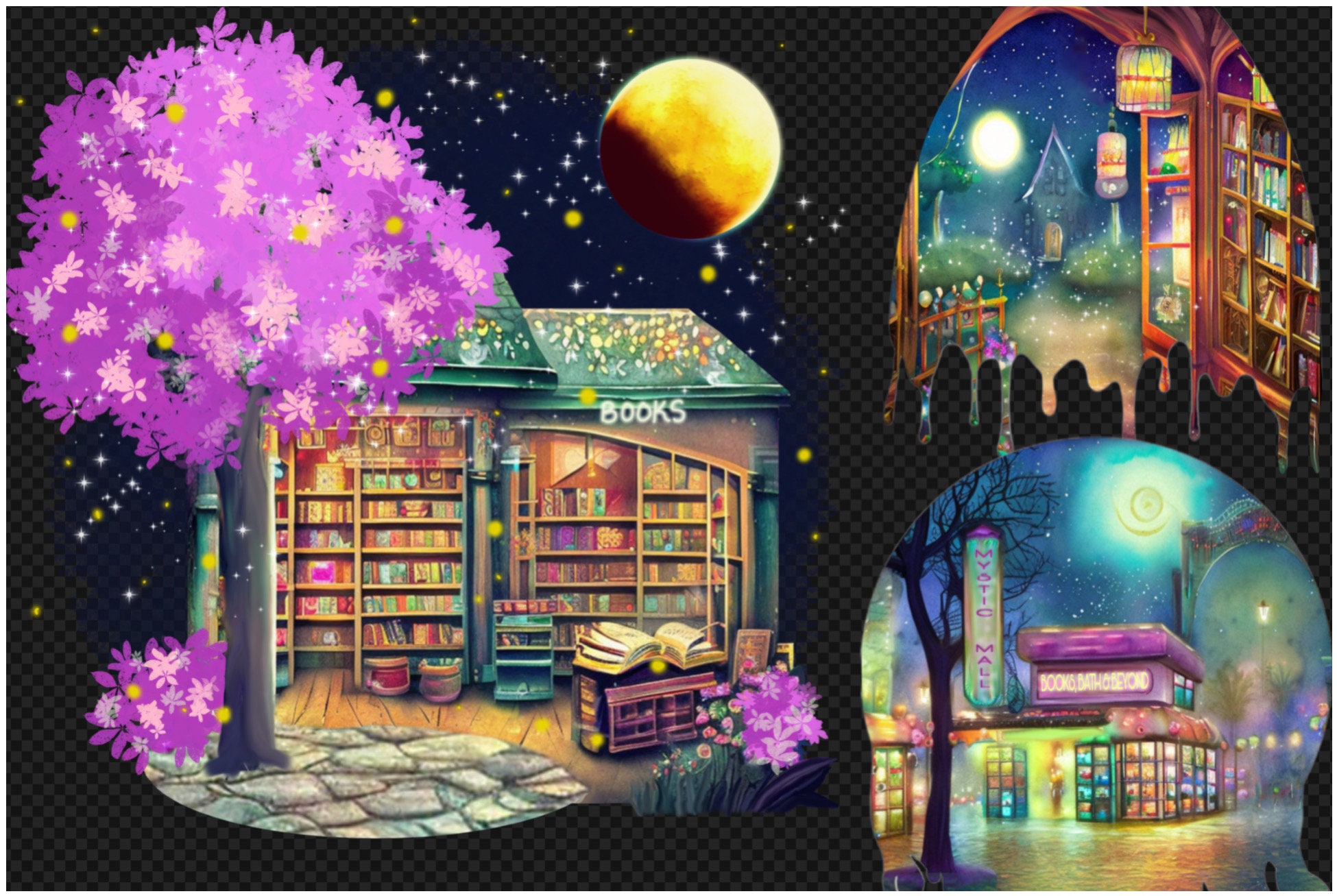 Best Cozy Library Clipart Bundle, Book Store PNG, Reading Sublimation ...