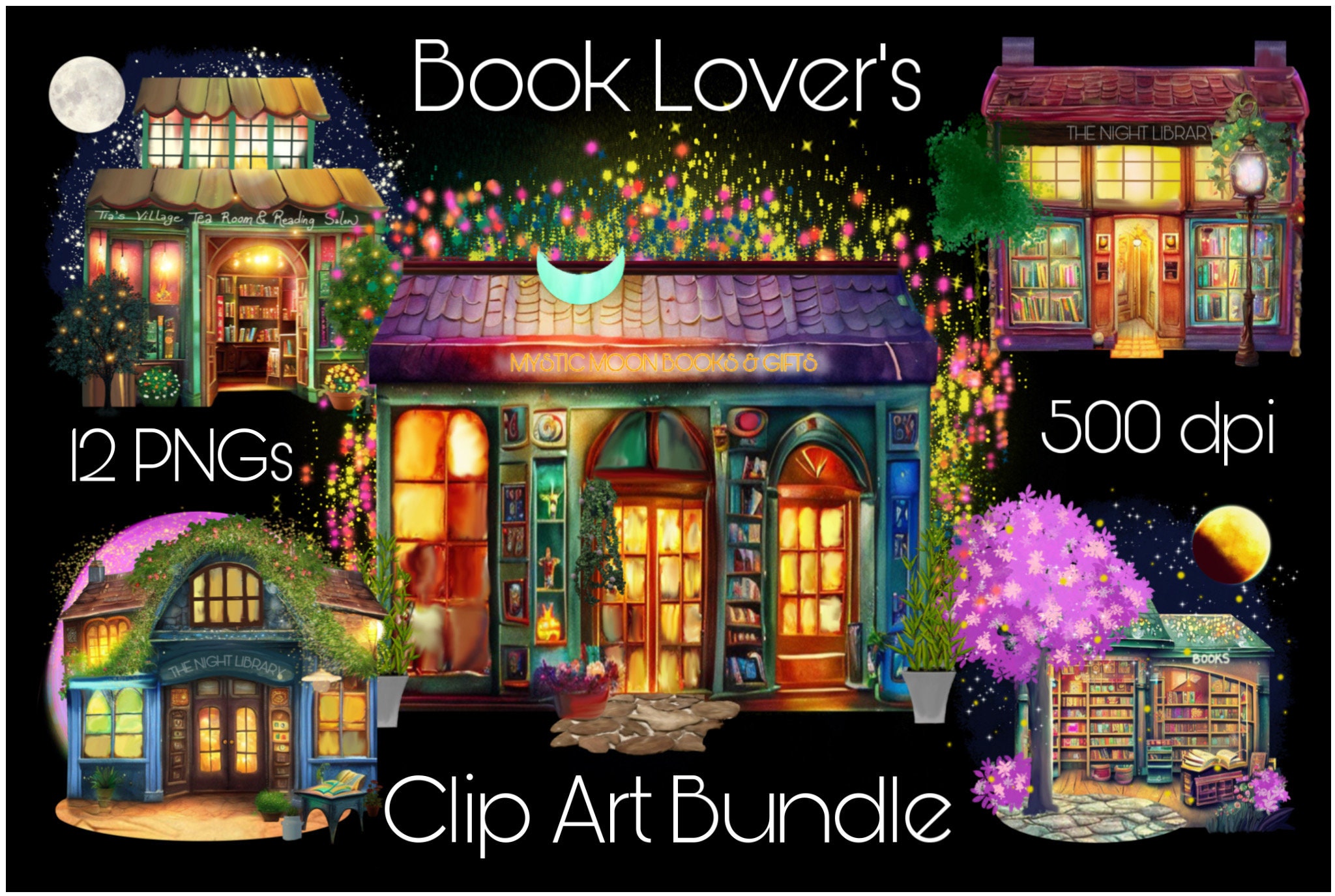 Best Cozy Library Clipart Bundle, Book Store PNG, Reading Sublimation ...