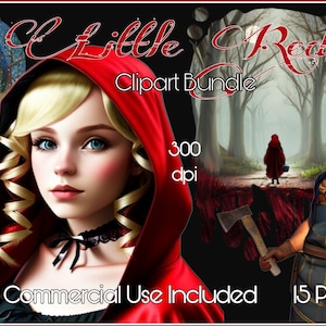 Little Red Riding Hood Character Clipart PNG Bundle, Sublimations ...