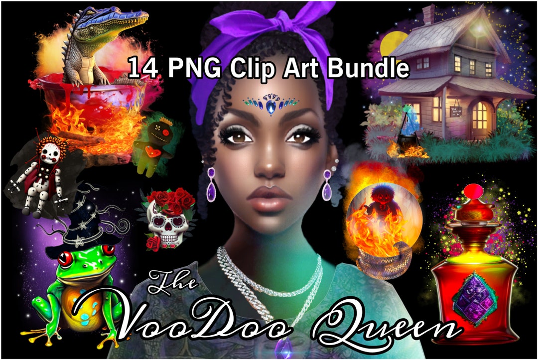 Best Mystic Witch PNG Bundle, Voodoo Queen, Black Magic, Alligator ...