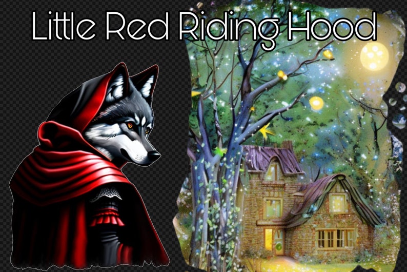 Little Red Riding Hood Character Clipart PNG Bundle, Sublimations ...