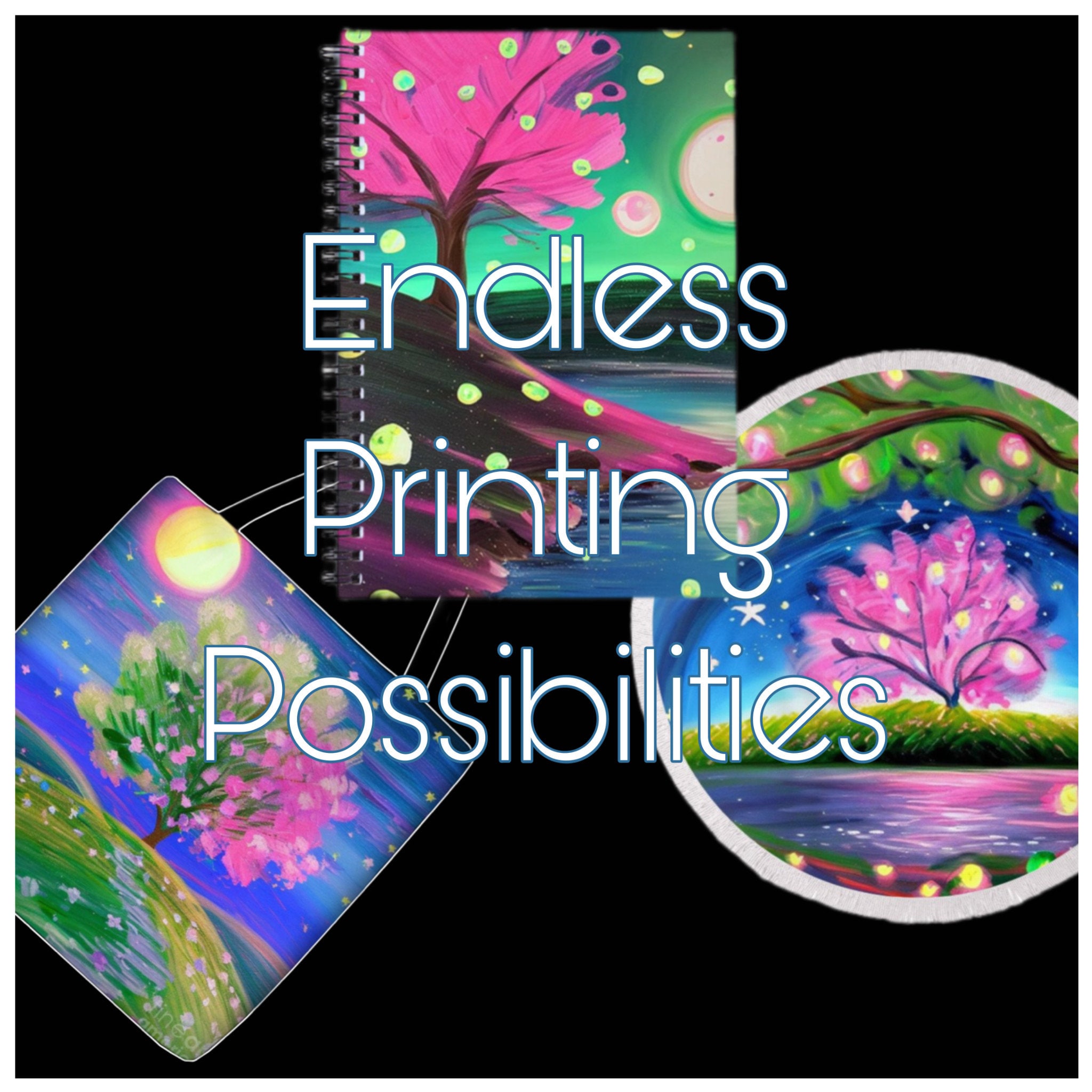 5 Enchanted Pink Tree Girl Room Printables, High Res, on Demand ...