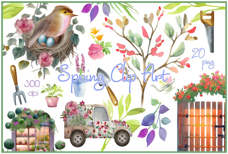 Best Spring Watercolor Clipart, Garden Pngs, Floral Art, Easter ...