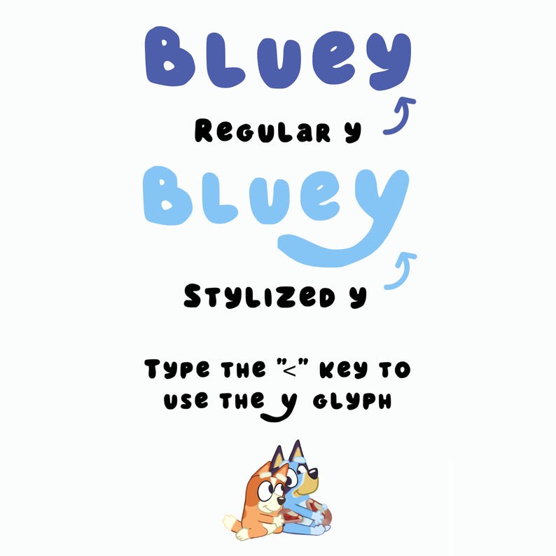 Cute Blue Dog Bingo Font, Trendy Blue Heeler Cartoon Alphabet, Playful ...
