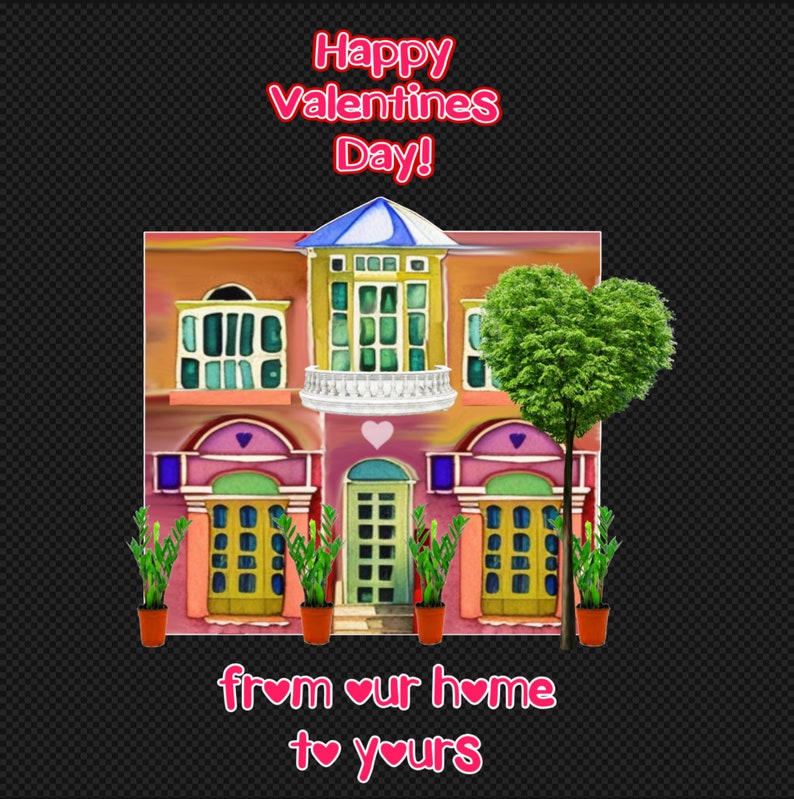 Valentines Clipart, Watercolor House Png, Sublimation, Sweet Heart Card ...