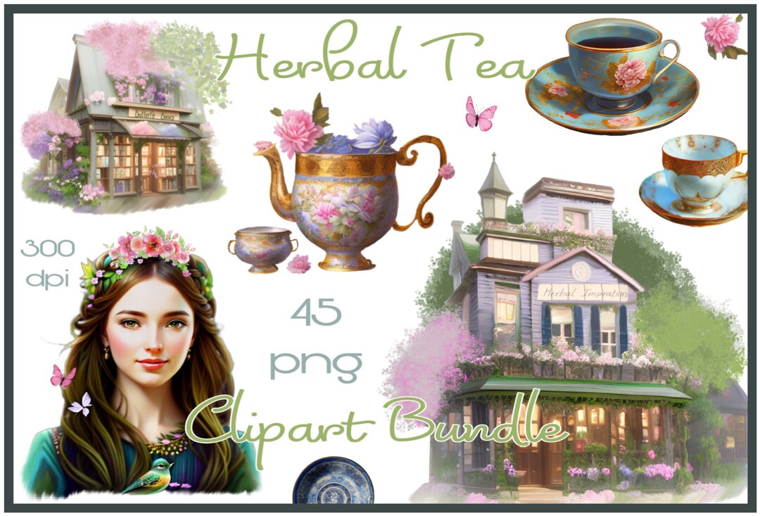 Best Cozy Tea House Big Bundle, Tea Cups PNG, Reading Sublimation ...