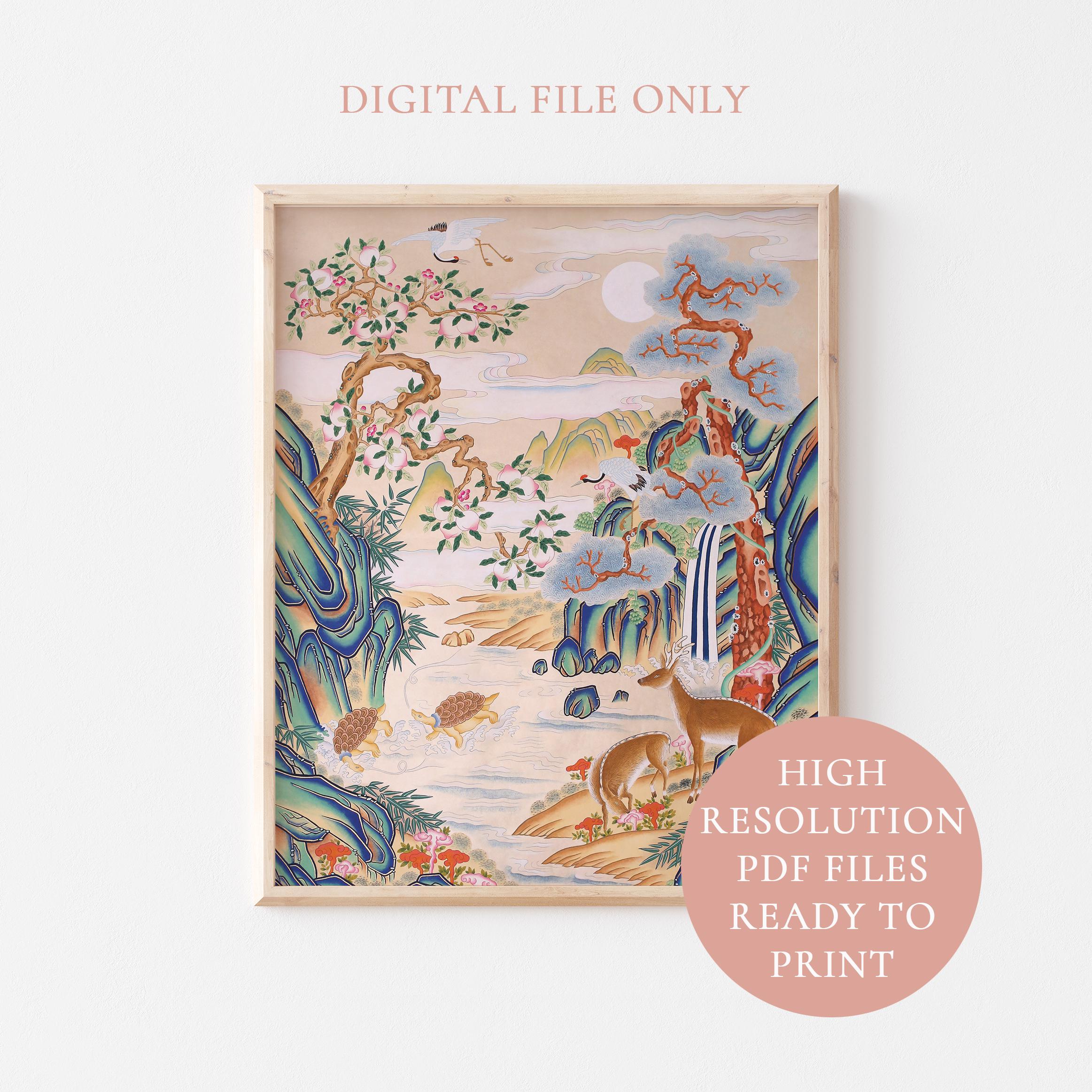Ten Symbols of Longevity Korean Art Print (digital Download) - Etsy