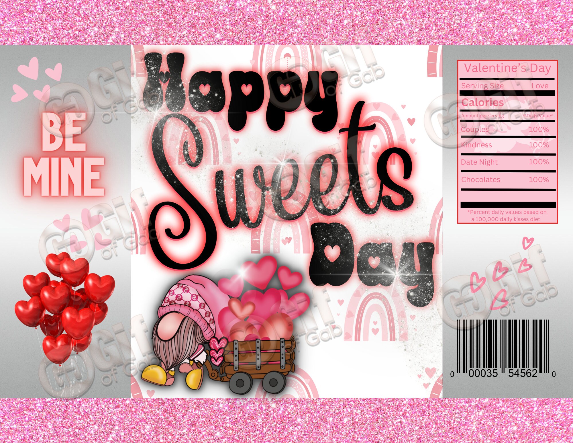 Happy Sweets Day Chip Bag Template - Etsy
