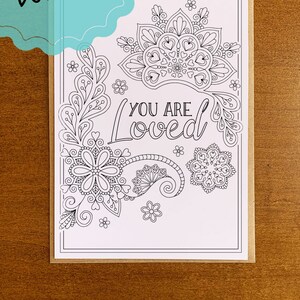 Printable Encouragement Card | You Are Loved | Coloring Cards for ...