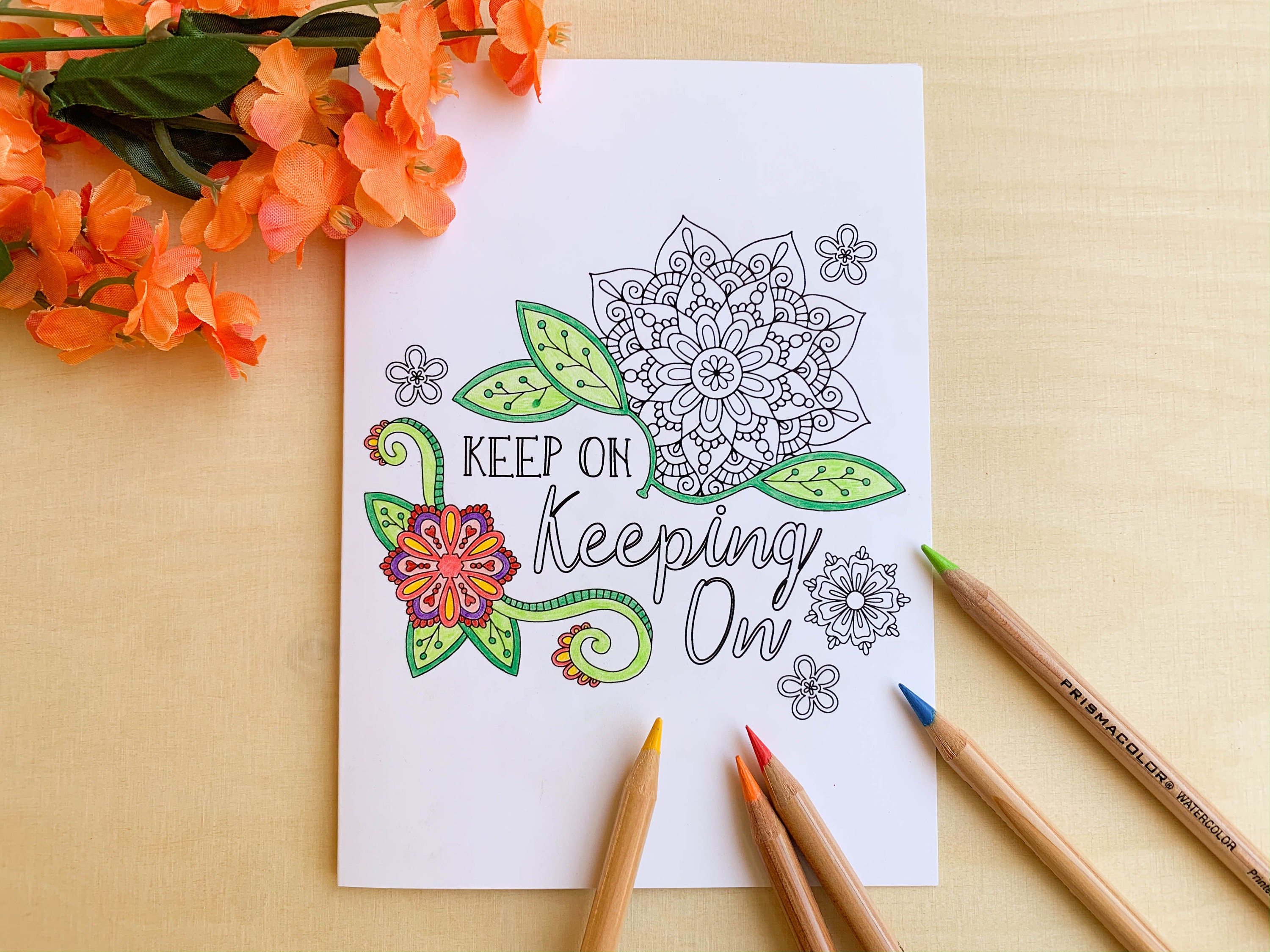 Printable Encouragement Card Keep on Keeping on Cards for Coloring ...