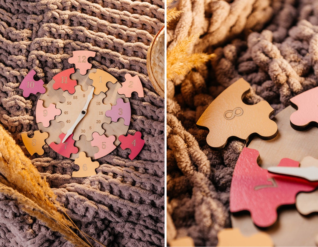 Pink Pastel Learning Time Clock, Toddler Toys, Baby Gifts, Easter Gifts ...