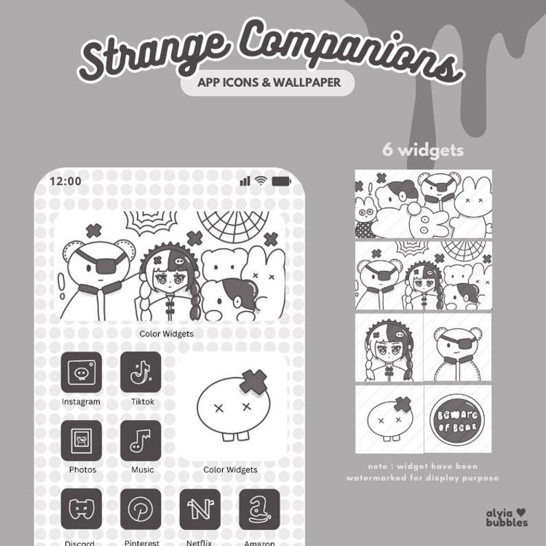 Strange Companion Ios App Icons, Cute Icon Pack, Black App Icons ...